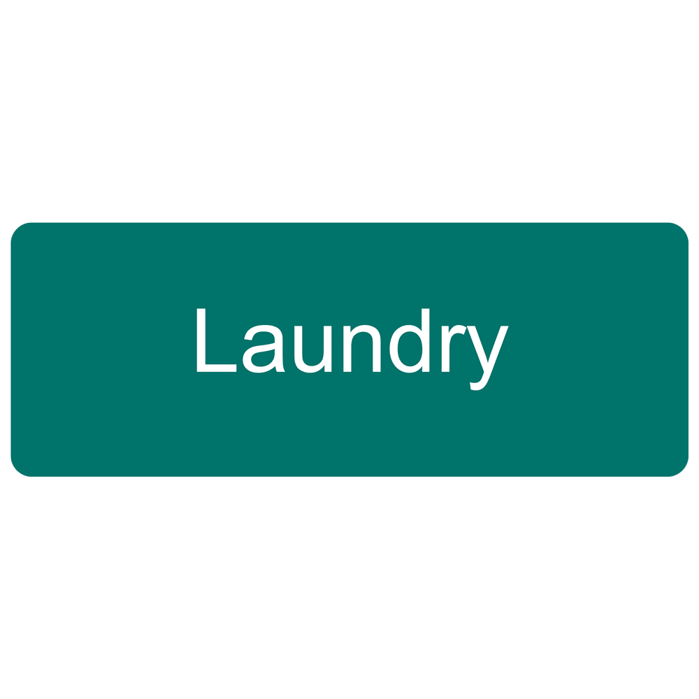 Laundry White on Green Engraved Sign EGRE-395-WHTonGreen Wayfinding