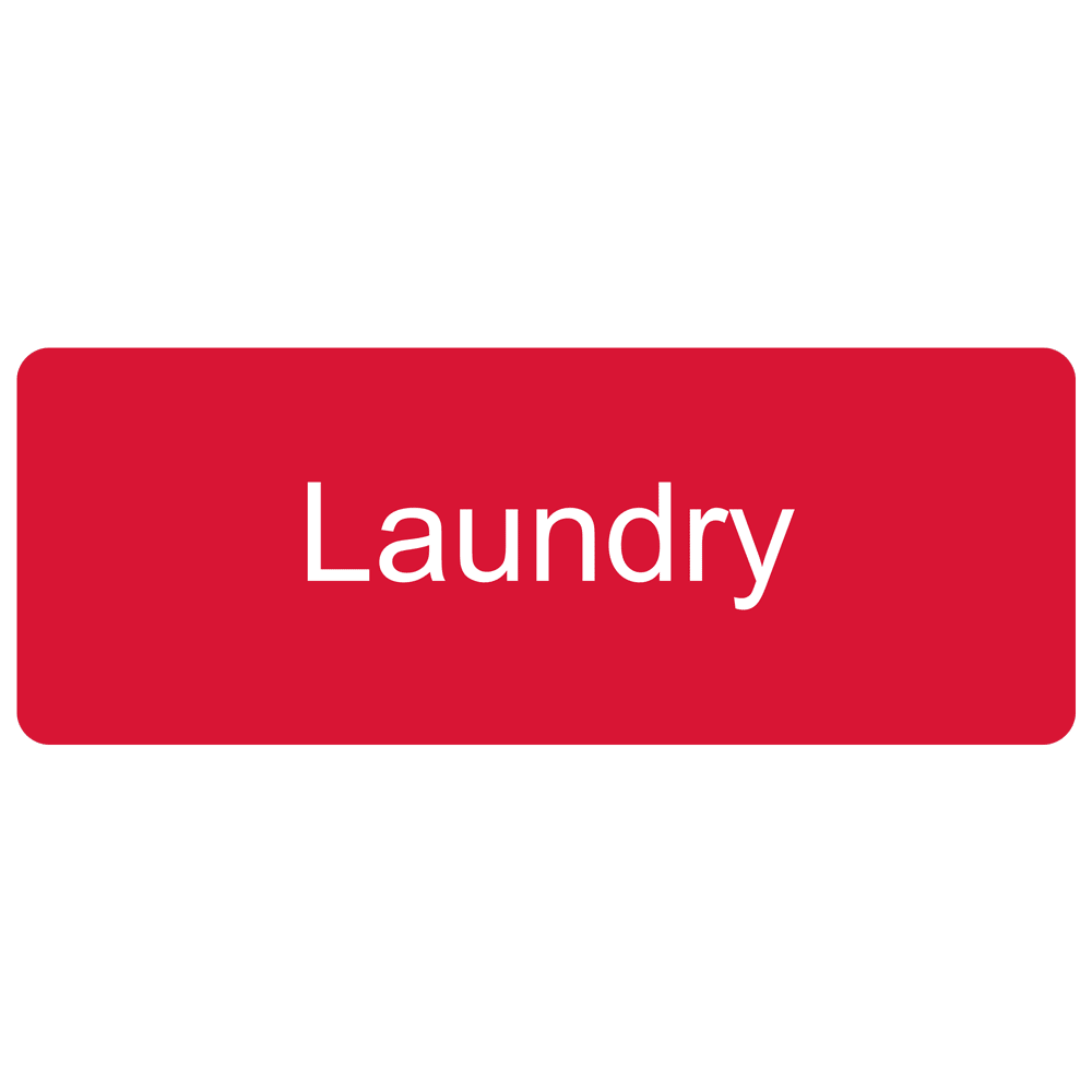 Laundry White on Red Engraved Sign EGRE-395-WHTonRed Wayfinding