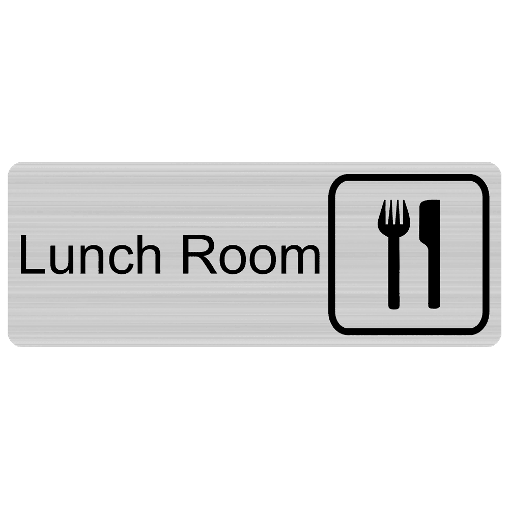 Lunch Room Engraved Sign EGRE-410-SYM-BLKonSLVR Wayfinding