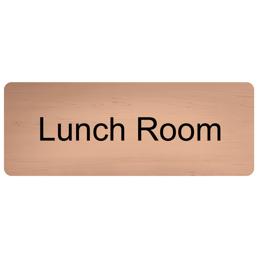 Lunch Room Engraved Sign EGRE-410-BLKonCSHW Wayfinding Room Name