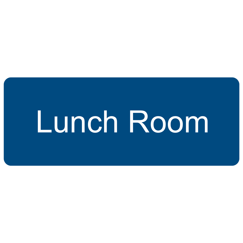 Lunch Room White on Blue Engraved Sign EGRE-410-WHTonBLU Wayfinding