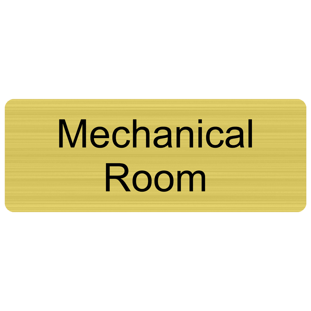 Mechanical Room Black on Gold Engraved Sign EGRE-426-BLKonGLD