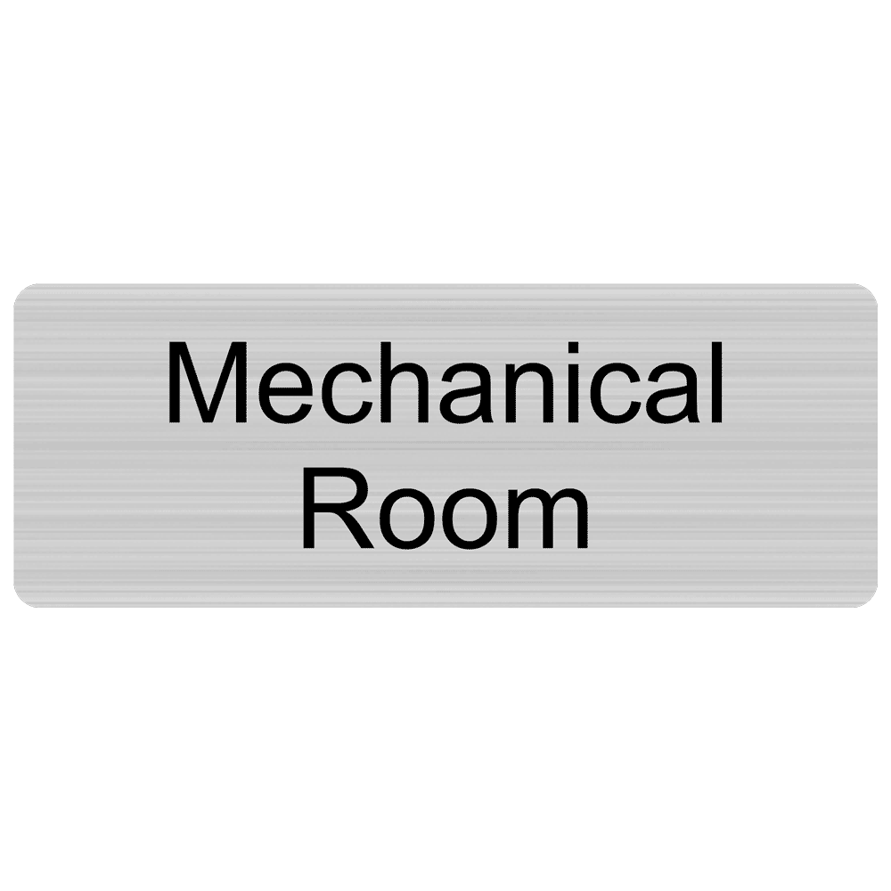 Mechanical Room Engraved Sign EGRE-426-BLKonSLVR Wayfinding