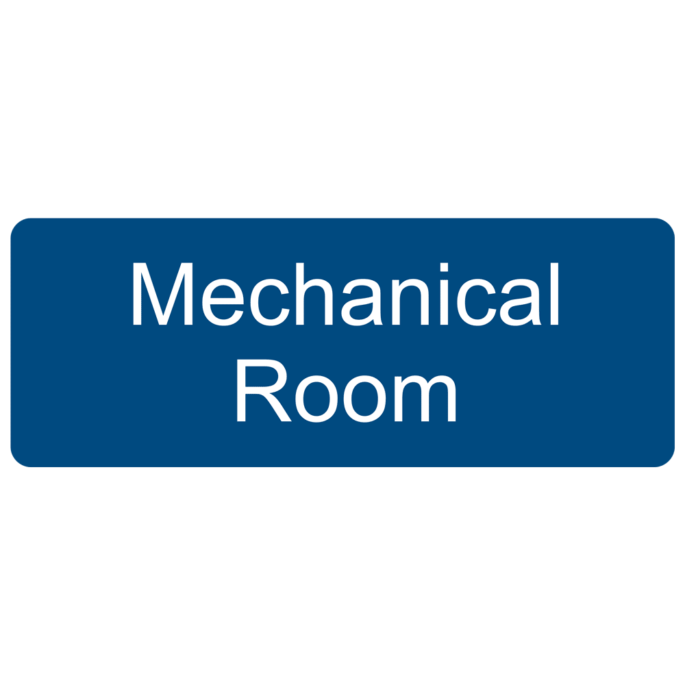 Mechanical Room White on Blue Engraved Sign EGRE-426-WHTonBLU