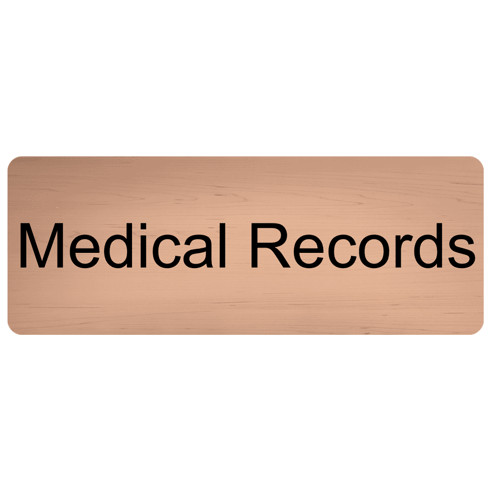 Medical Records Engraved Sign EGRE-427-BLKonCSHW Wayfinding Room Name