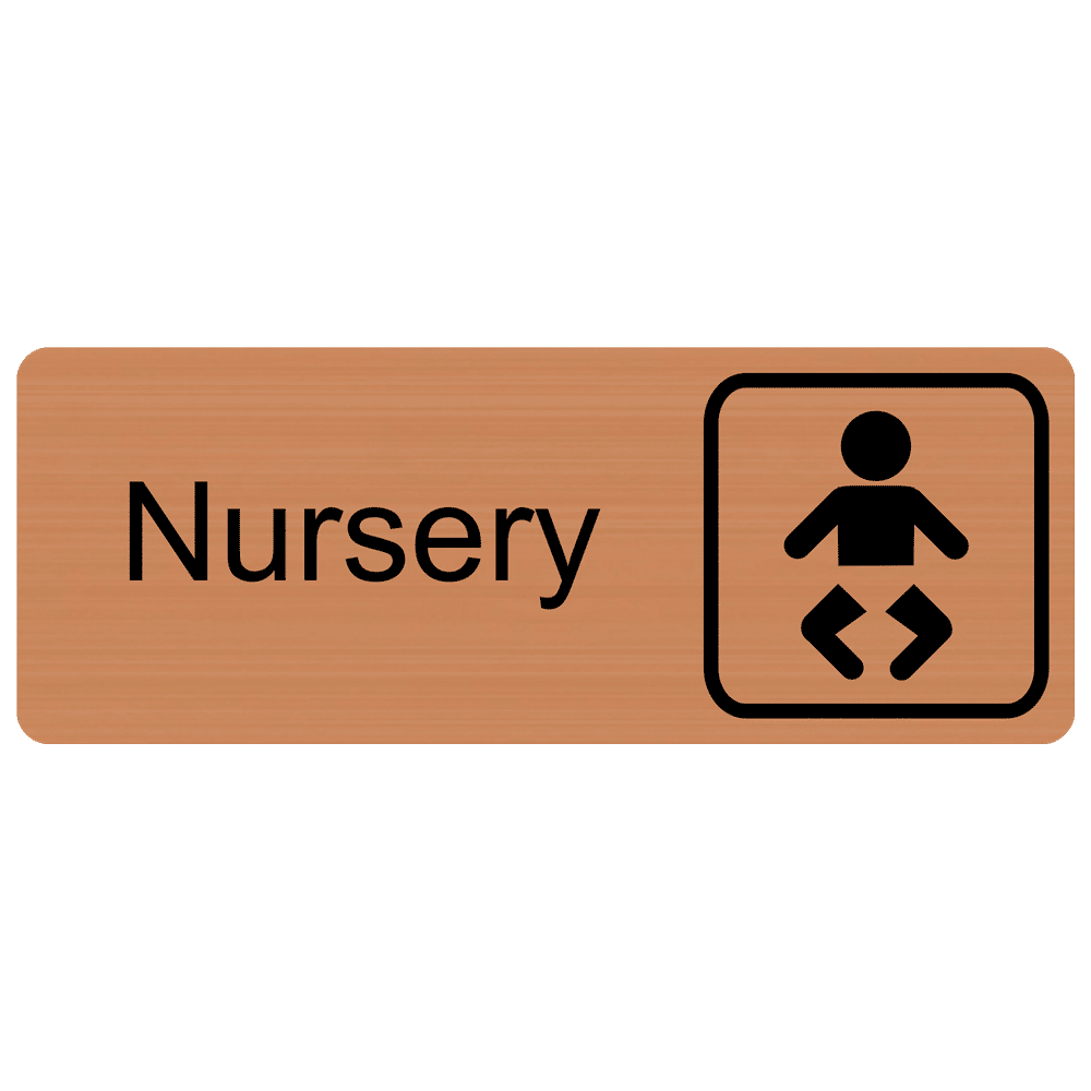 Nursery Engraved Sign EGRE-482-SYM-BLKonCPR Wayfinding Room Name
