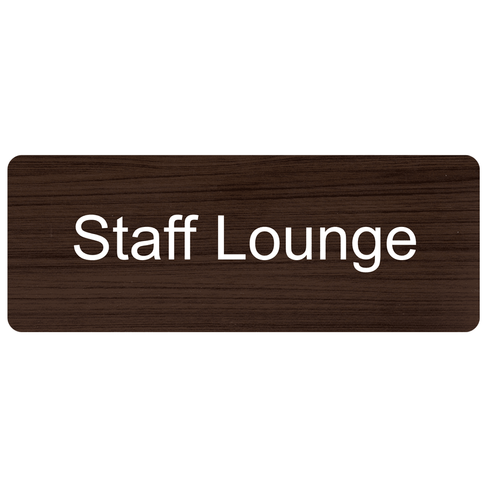Staff Lounge Engraved Sign EGRE-568-WHTonKNA Wayfinding Room Name