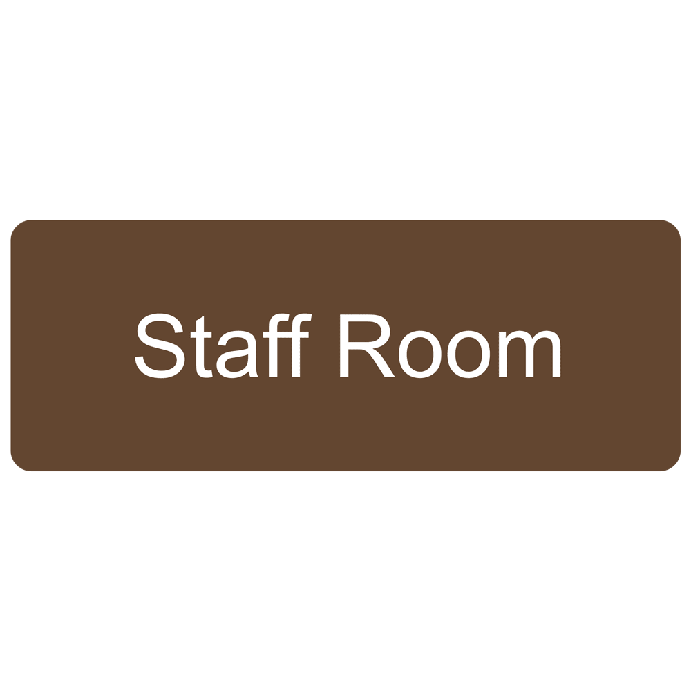 Staff Room White on Brown Engraved Sign EGRE-570-WHTonBrown Wayfinding