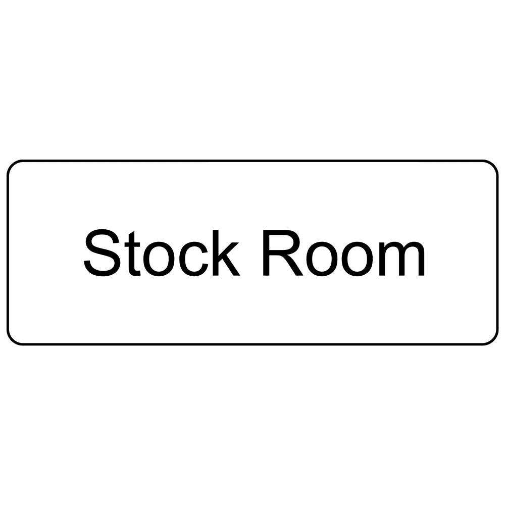 Stock Room Black on White Engraved Sign EGRE-580-BLKonWHT Wayfinding