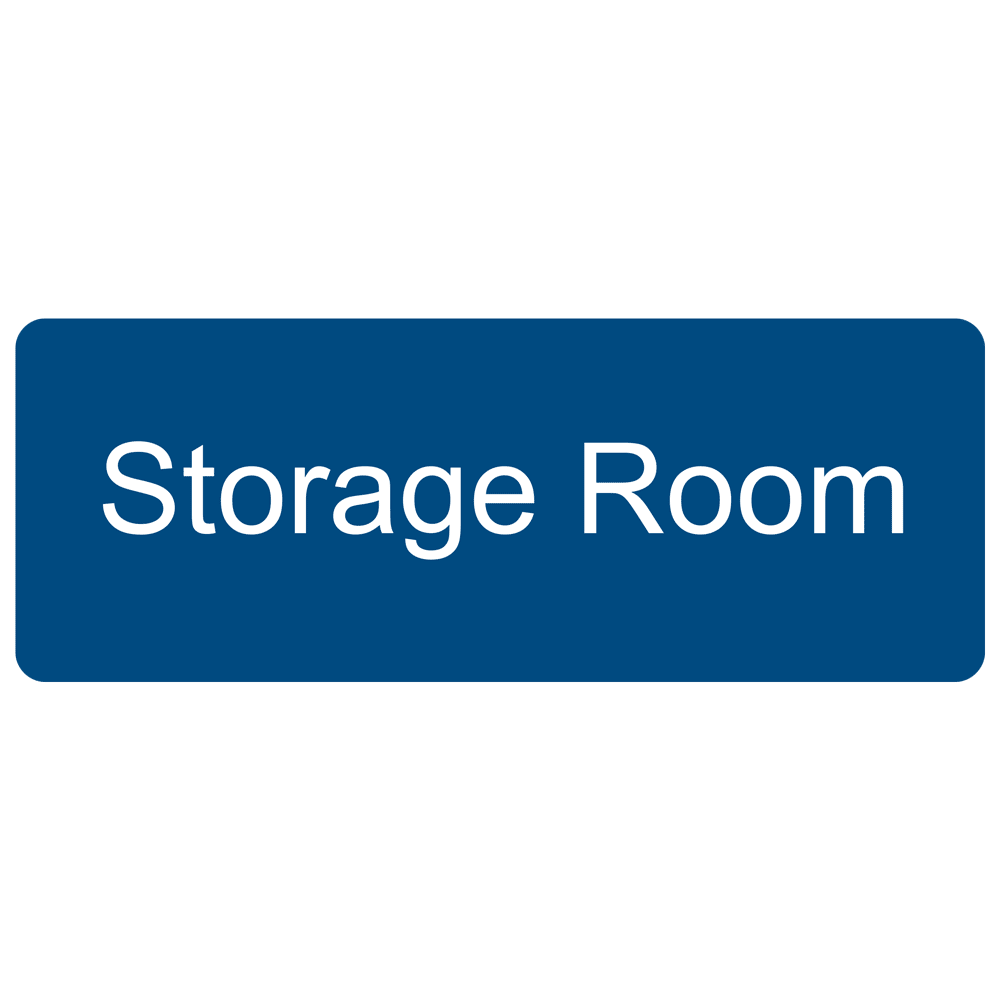 Storage Room White on Blue Engraved Sign EGRE-584-WHTonBLU Wayfinding