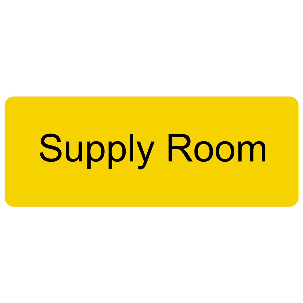 Supply Room Black on Yellow Engraved Sign EGRE-586-BLKonYLW Wayfinding