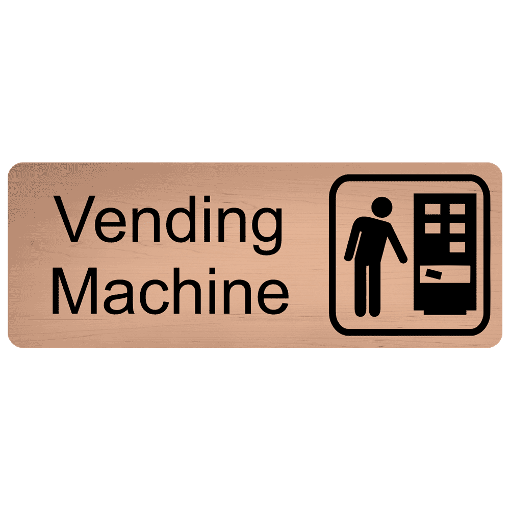 Vending Machine Engraved Sign EGRE-630-SYM-BLKonCSHW Wayfinding