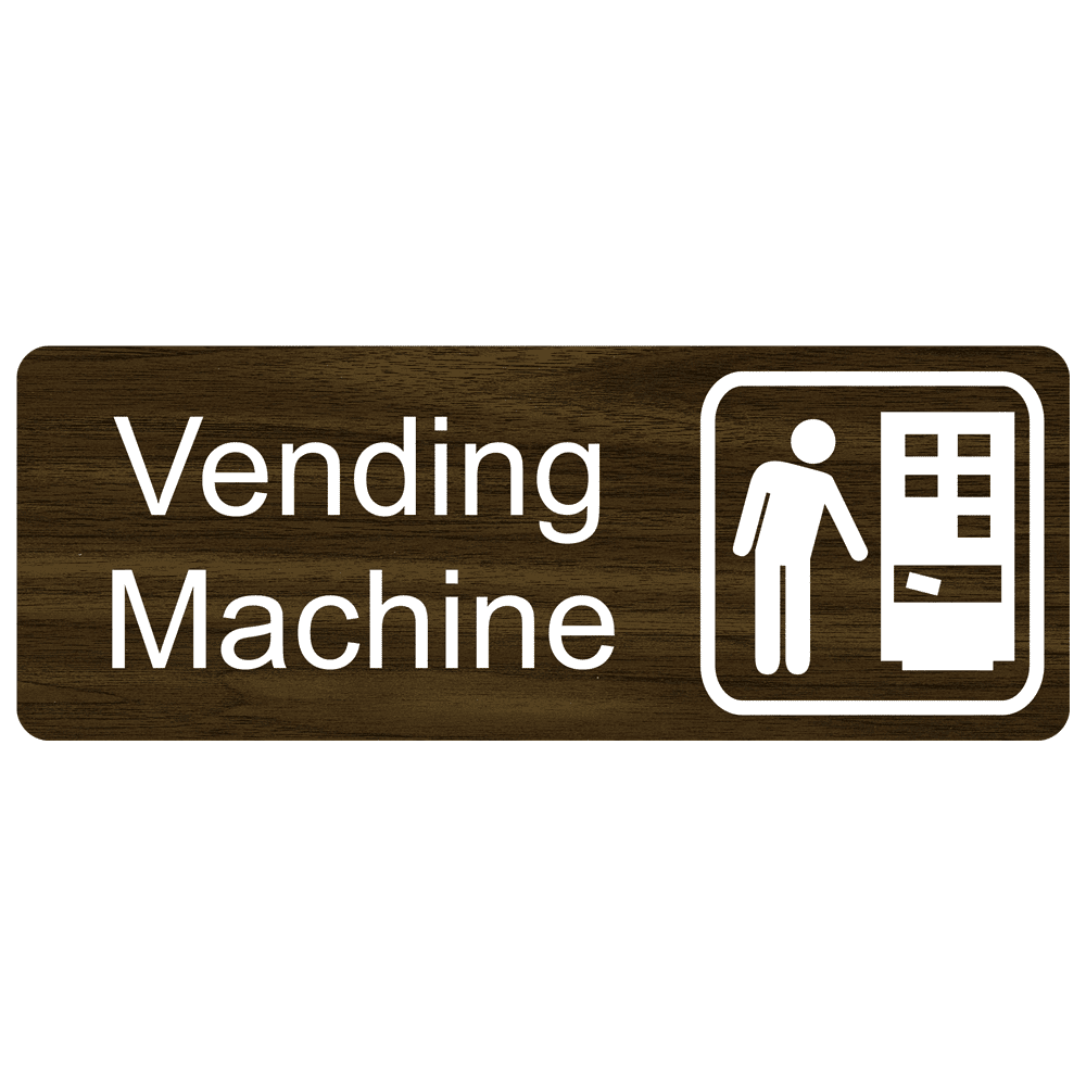 Vending Machine Engraved Sign EGRE-630-SYM-WHTonWLNT Wayfinding