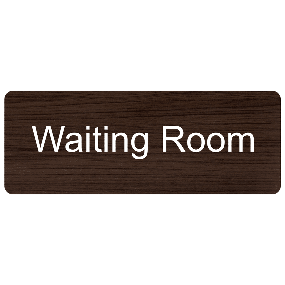 Waiting Room Engraved Sign EGRE-640-WHTonKNA Wayfinding Room Name