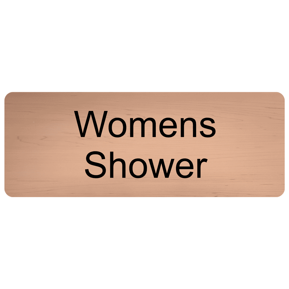 Womens Shower Engraved Sign EGRE-653-BLKonCSHW Wayfinding Room Name