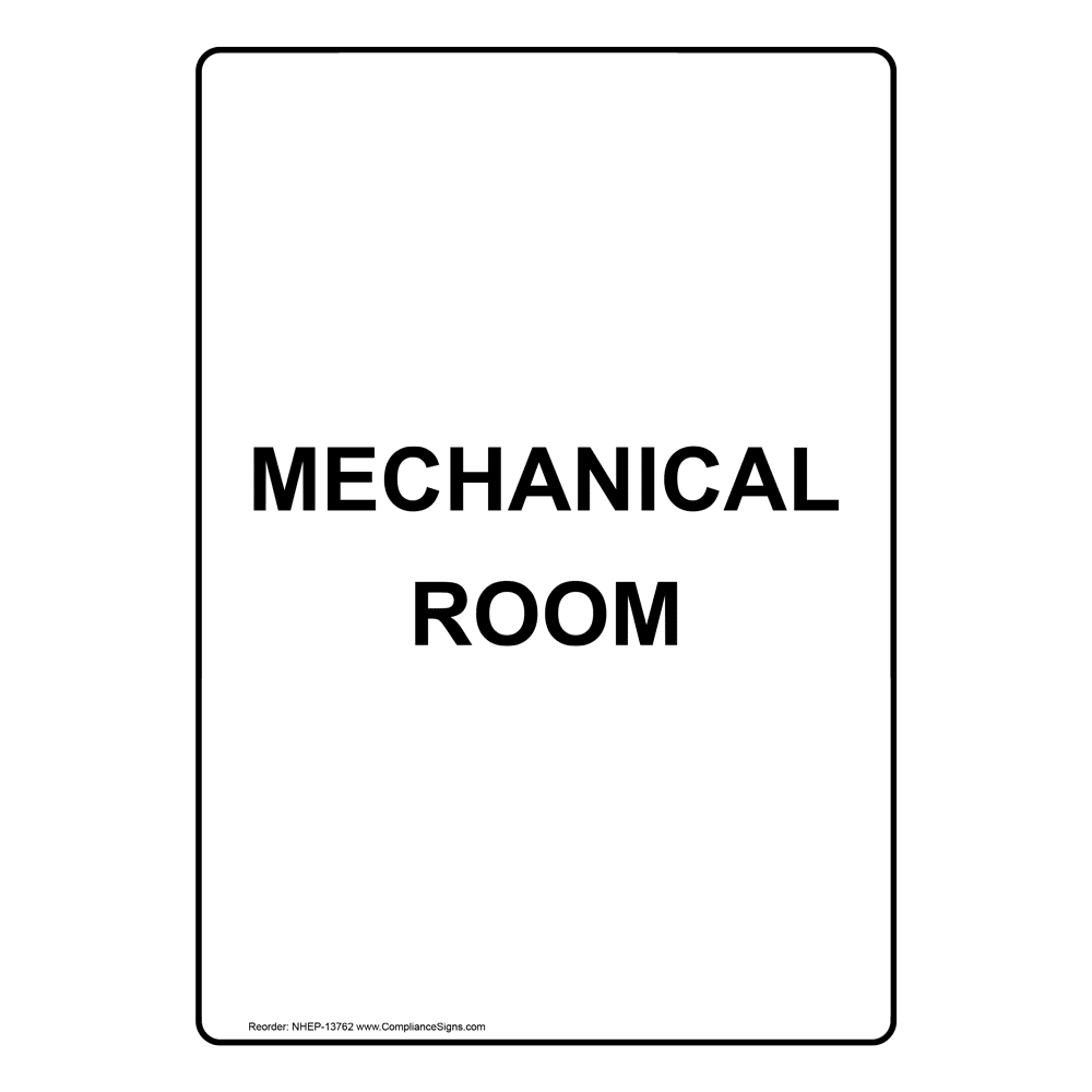 Vertical Sign - Room Name - Mechanical Room