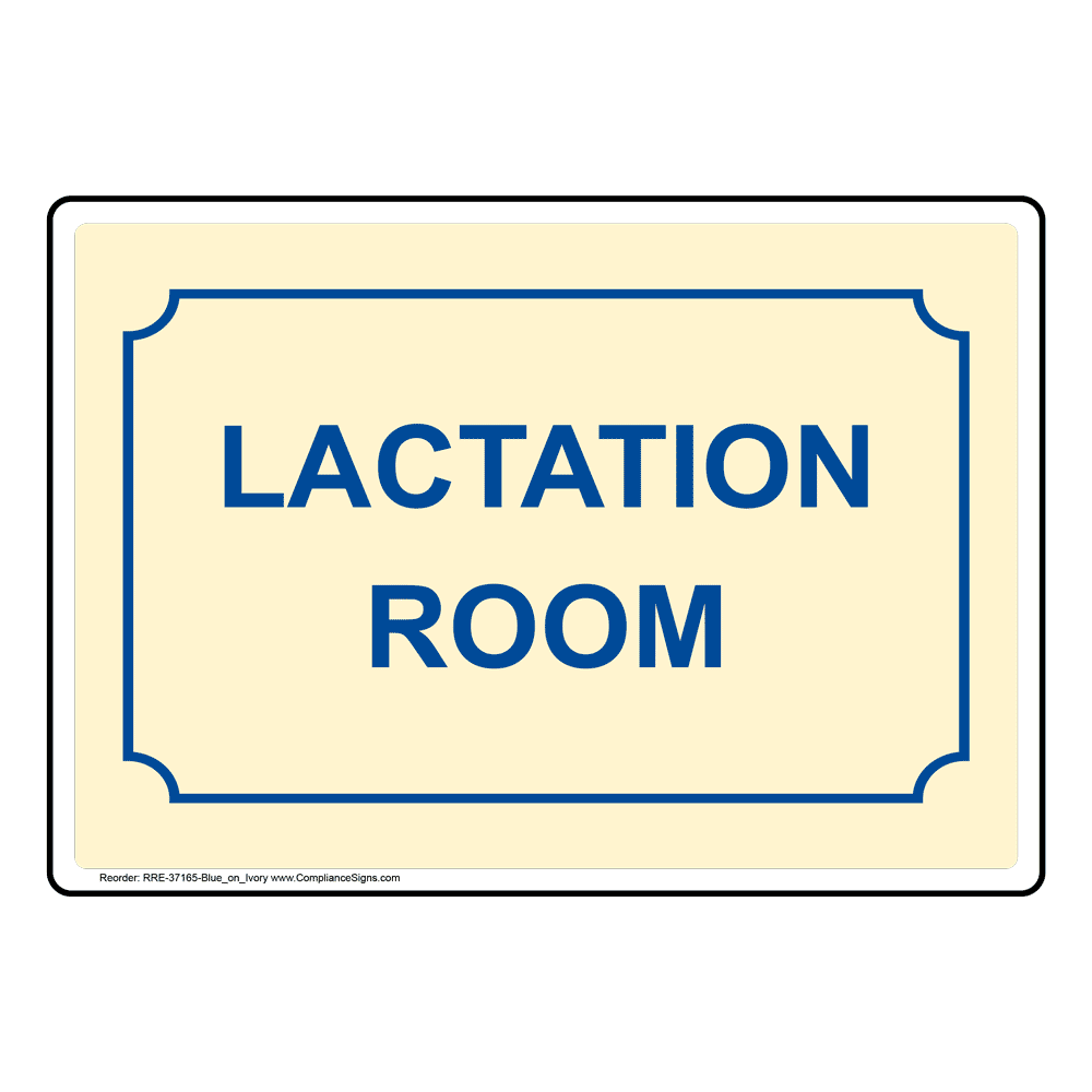 Ivory Lactation Room Sign RRE-37165-BLUonIvory