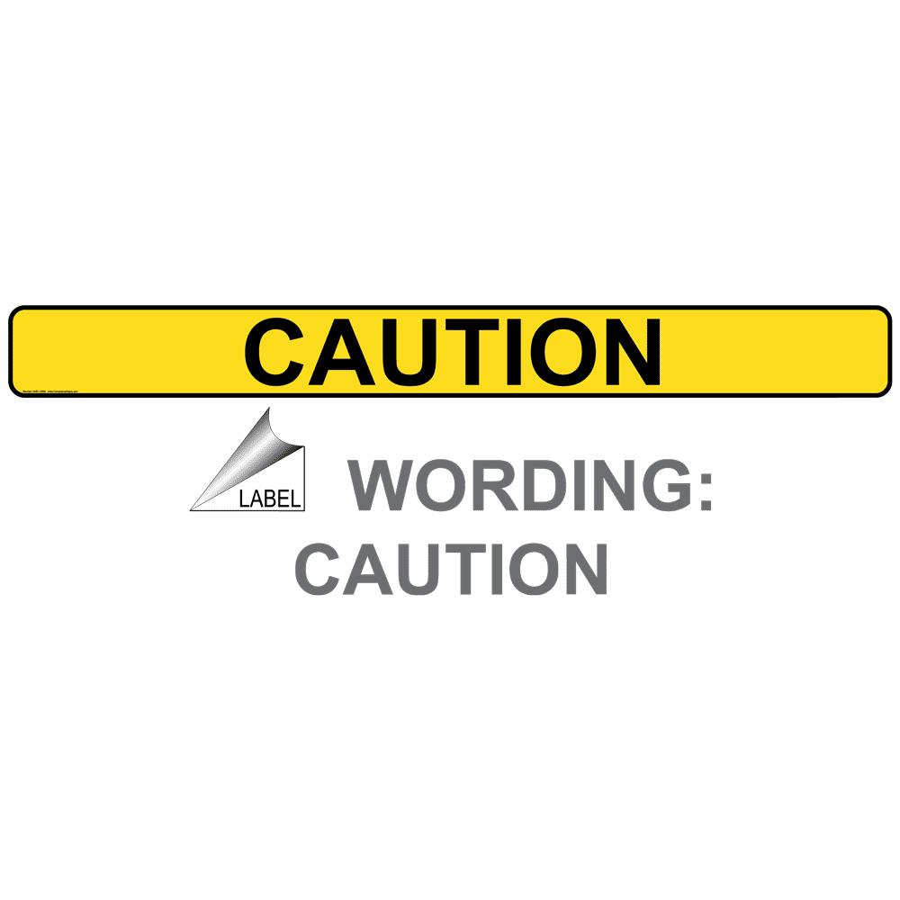 Safety Awareness Caution Label / Sticker - Yellow - US Made