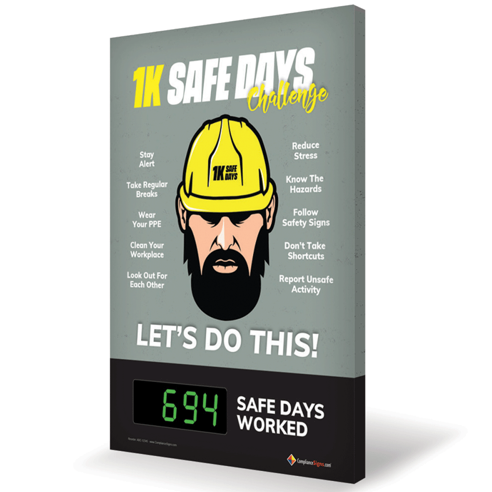 Digital Safety Scoreboard - 1K Safe Days Challenge Stay Alert