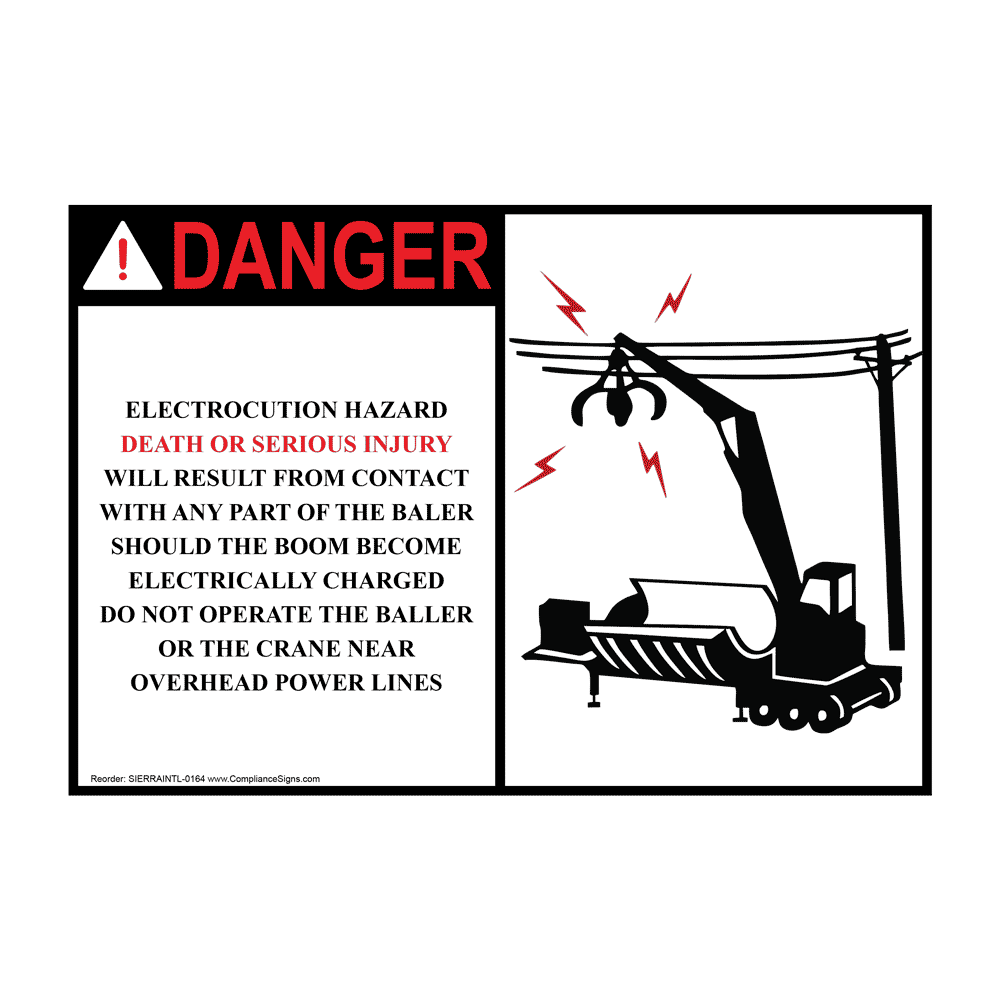 Electrocution Hazard Death Or Serious Injury Label / Sticker - White