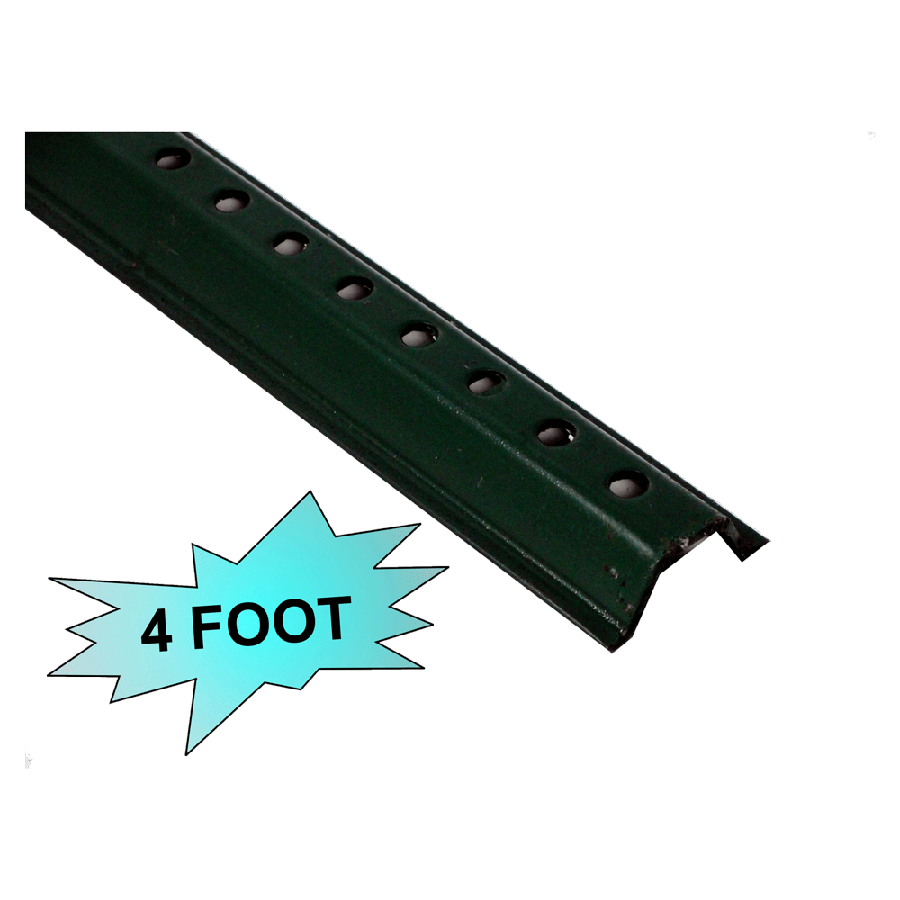 Steel Sign Post - 4-Foot U-Channel - Green Enamel