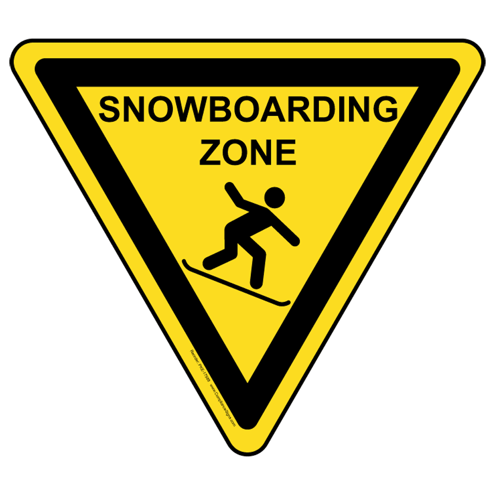 Recreation Skiing Snowboarding Zone Sign - Yellow Reflective - US Made