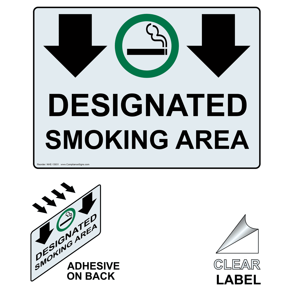 Designated Smoking Area Label NHE-13931 Smoking Area