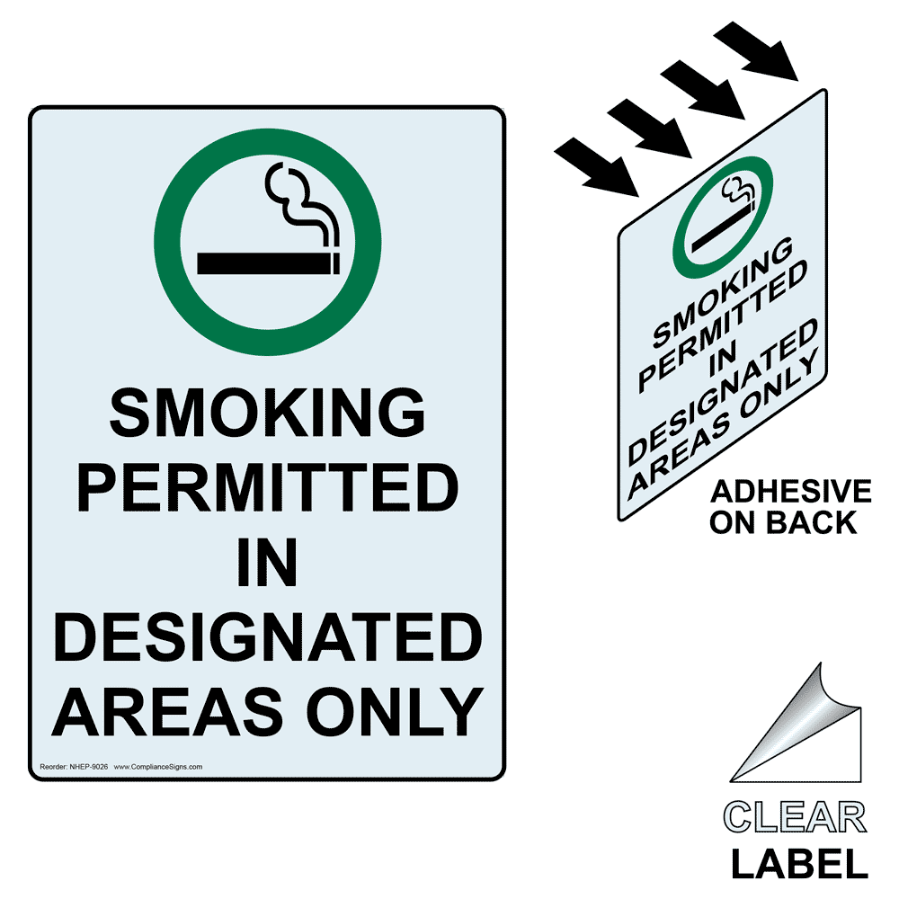 Portrait Smoking Permitted Clear Label With Symbol NHEP-9026
