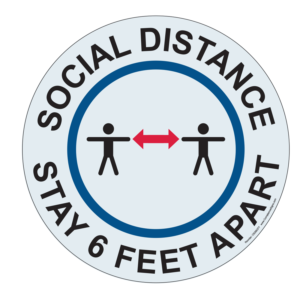 Social Distance Stay 6 Feet Apart Clear Label CS295277