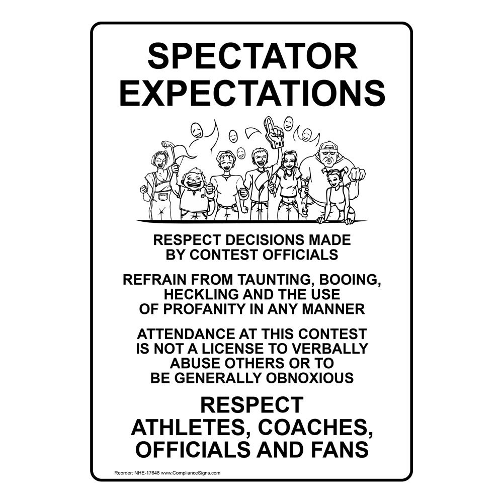 Vertical Sign - Sports - Spectator Expectations With Symbol Sign