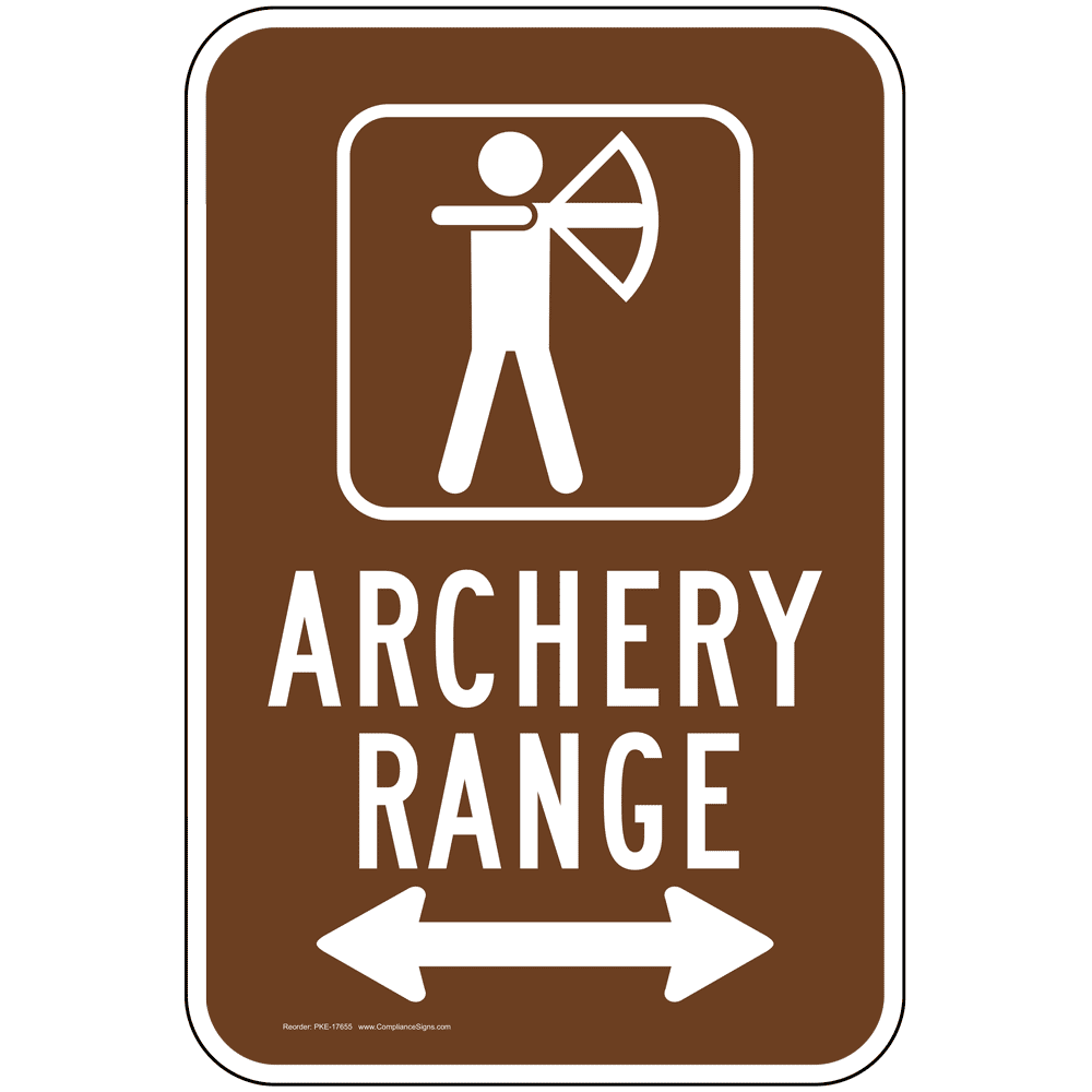 Vertical Sign - Sports - Archery Range Left Right Arrow Sign