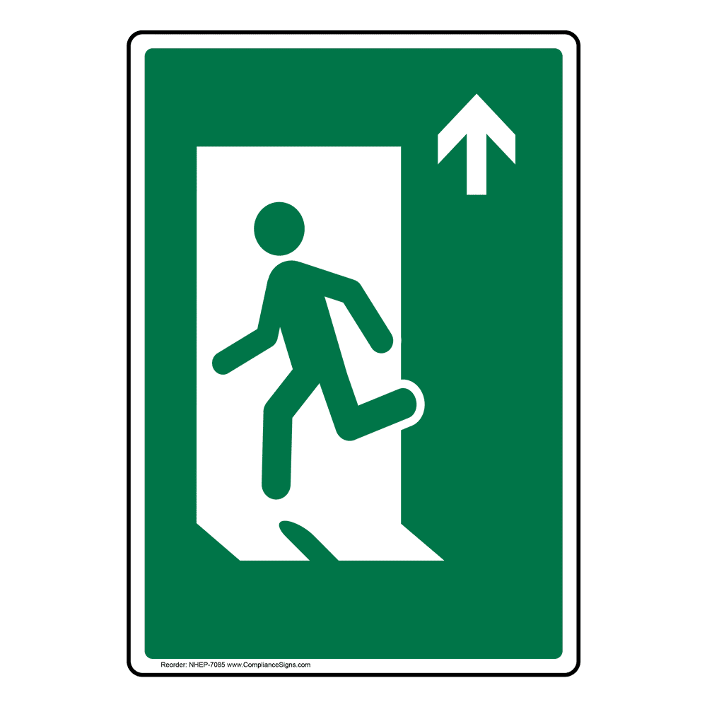 Vertical Sign - Exit - [Graphic Only] Exit Up - Glow, Green