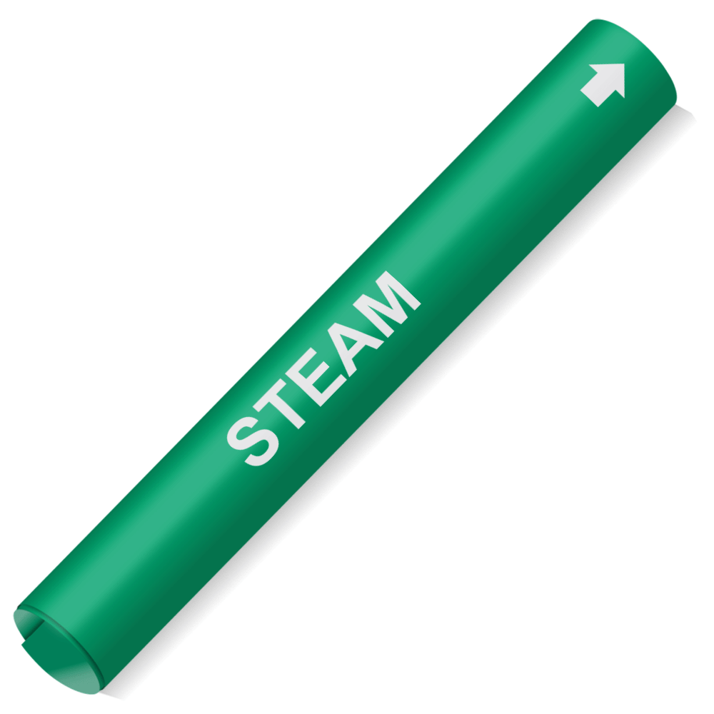 Coiled Pipe Marker - STEAM - Green - ASME A13.1