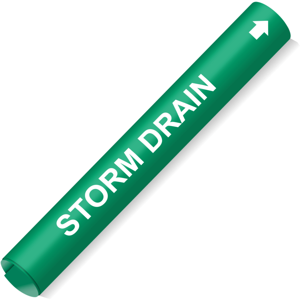 Coiled Pipe Marker - STORM DRAIN - Green - ASME A13.1