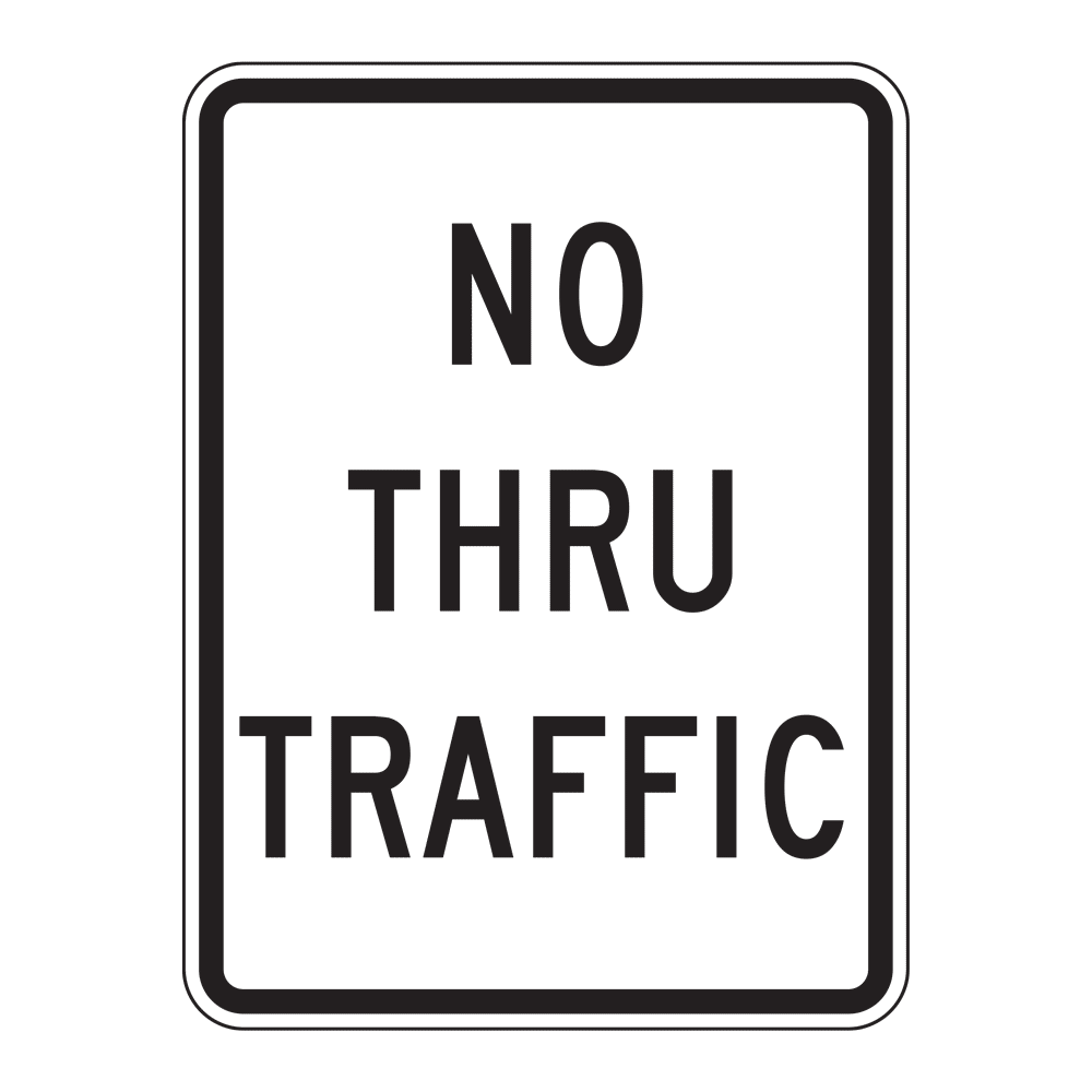 No Thru Traffic Sign - 24x18 | Reflective Street Signs