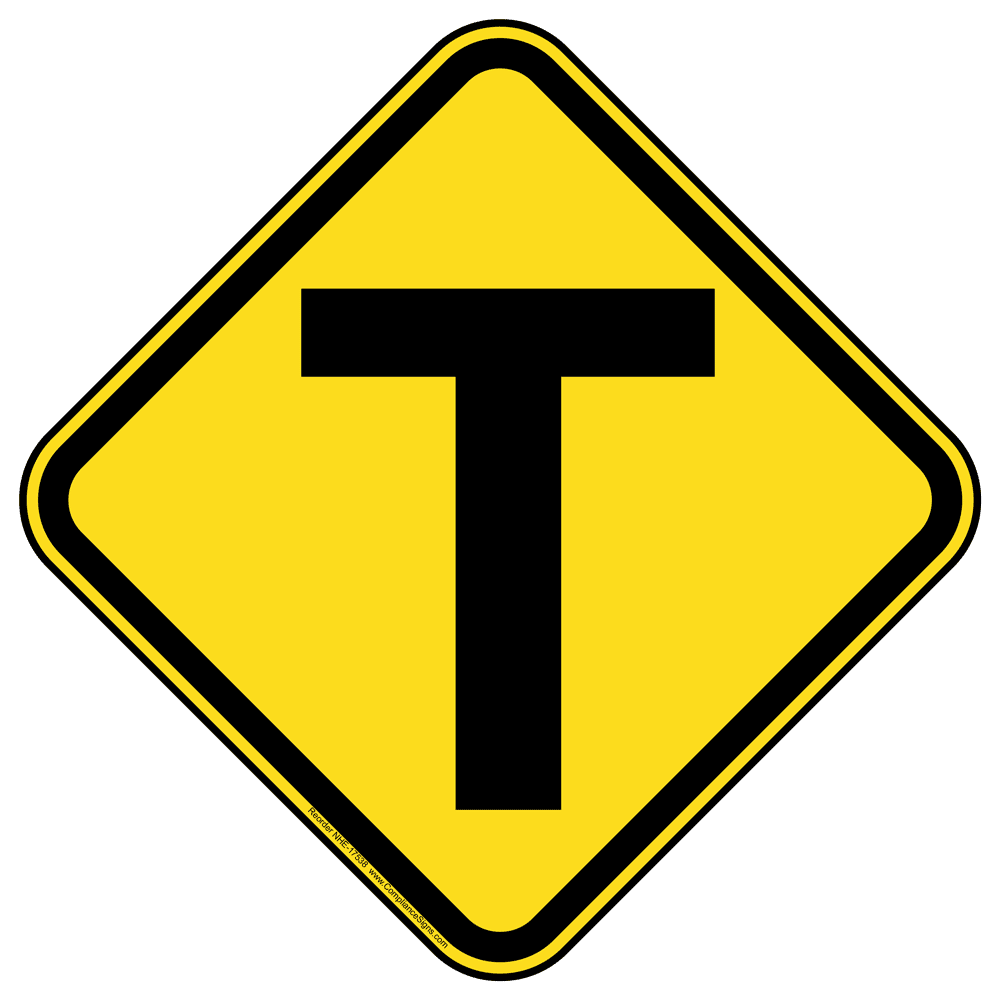 Recreation Traffic Control Letter T Sign Yellow Reflective US Made Recreation Traffic Control Letter T Sign Yellow Reflective US Made