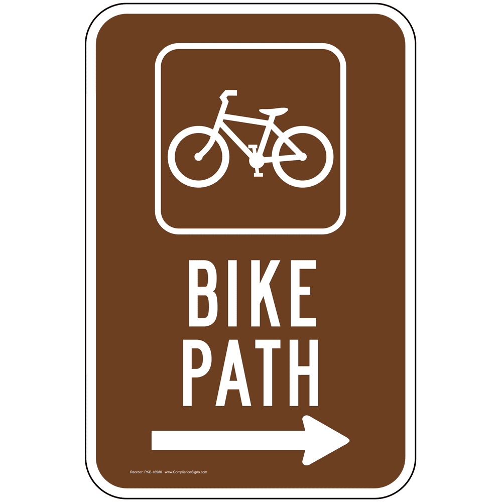 Vertical Sign - Bicycling - Bicycle Path Right Arrow Sign