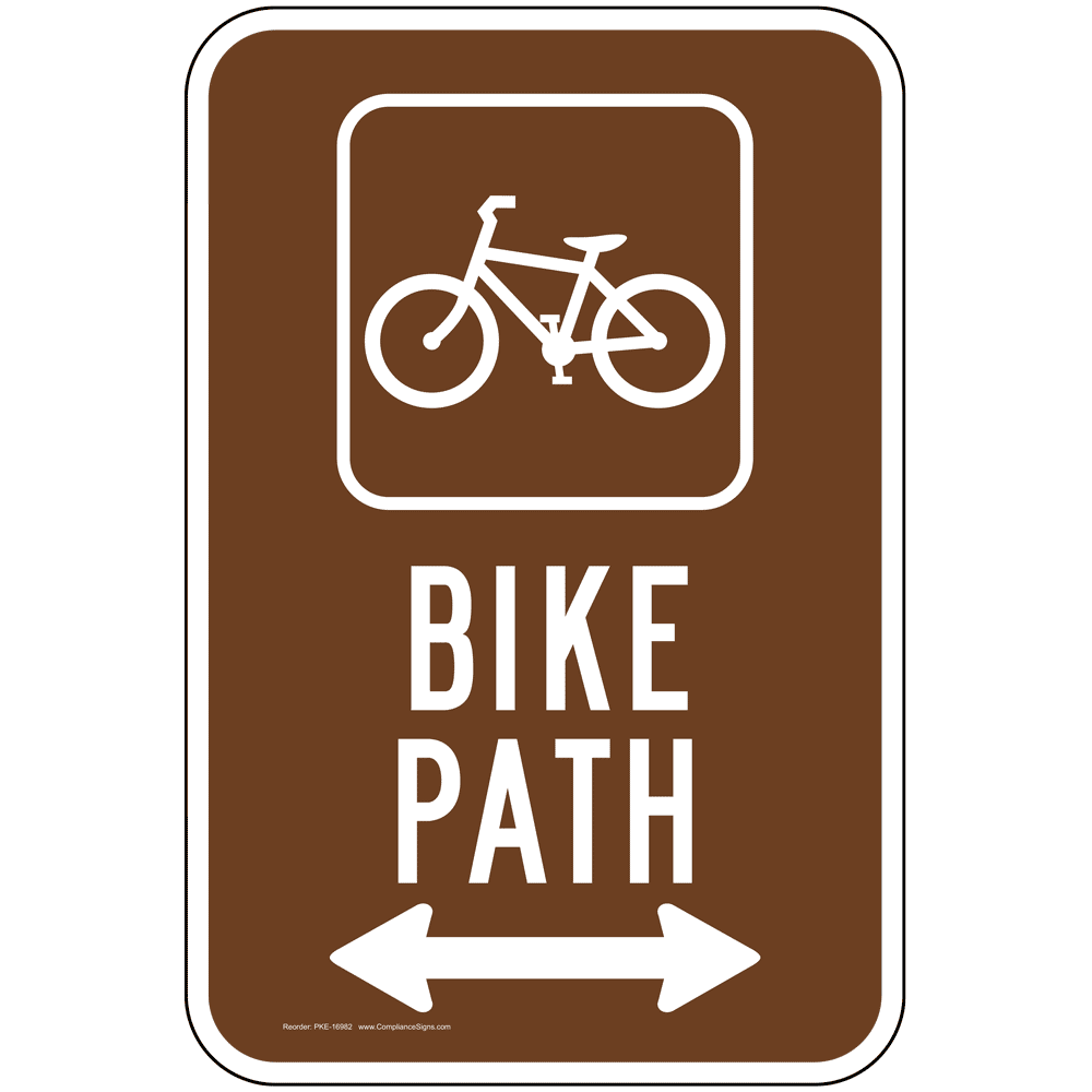 Vertical Sign - Bicycle Path Left Right Arrow With Symbol