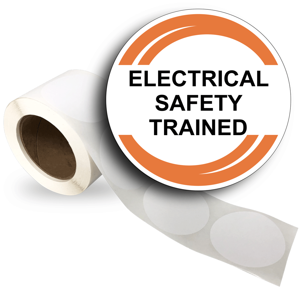 Poly Roll Label: Electrical Safety Trained - Self-Adhesive