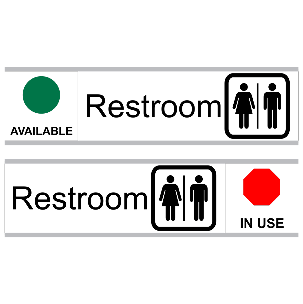 Restroom (Available/In Use) Sliding Engraved Sign EGRE-15954-SYM-SLIDE ...
