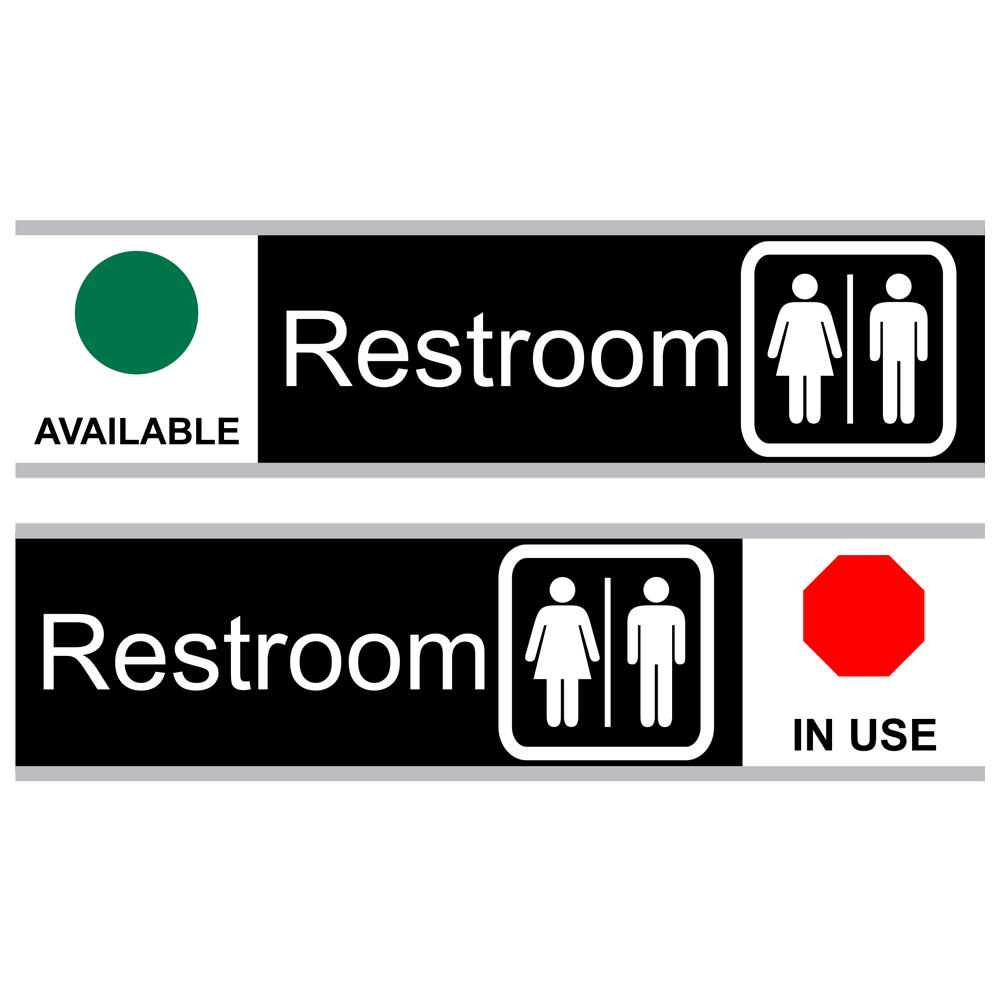 Restroom (Available/In Use) Sliding Engraved Sign EGRE-15954-SYM-SLIDE ...