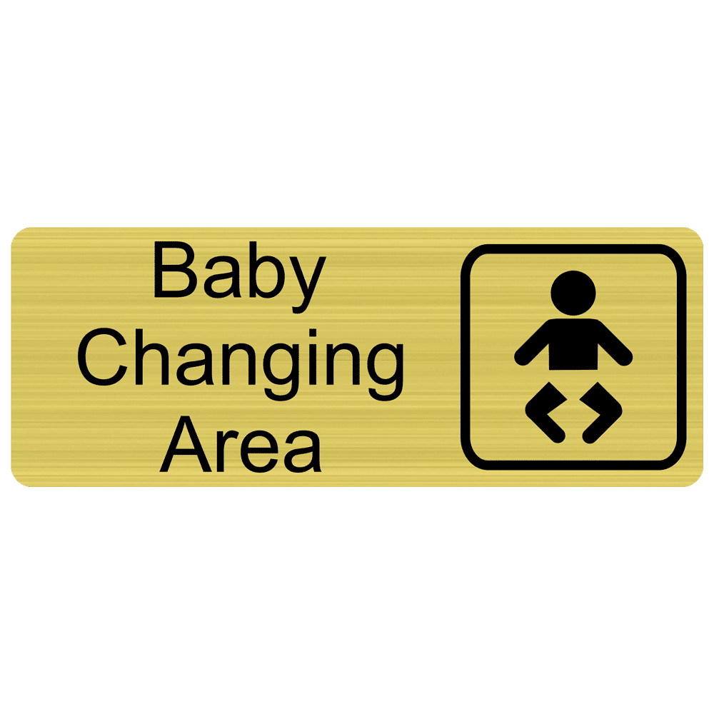 Baby Changing Area Engraved Sign EGRE-265-SYM-BLKonGLD Restrooms
