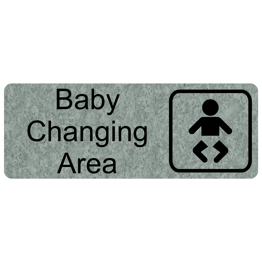 Baby Changing Area Engraved Sign EGRE-265-SYM-BLKonPLMRBL Restrooms