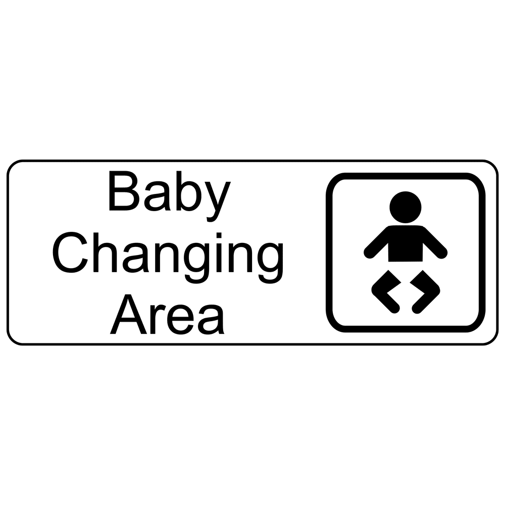 Baby Changing Area Engraved Sign EGRE-265-SYM-BLKonWHT Restrooms
