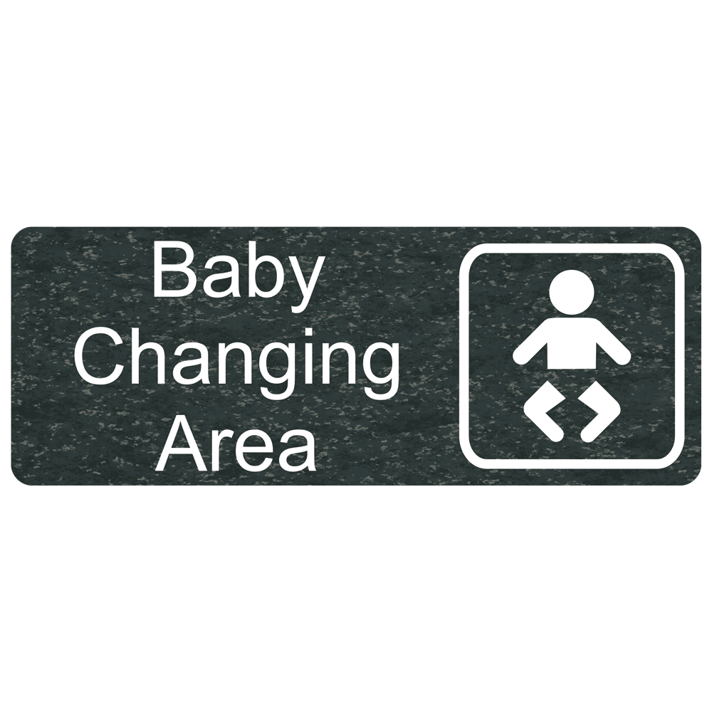 Baby Changing Area Engraved Sign EGRE-265-SYM-WHTonCHMRBL Restrooms