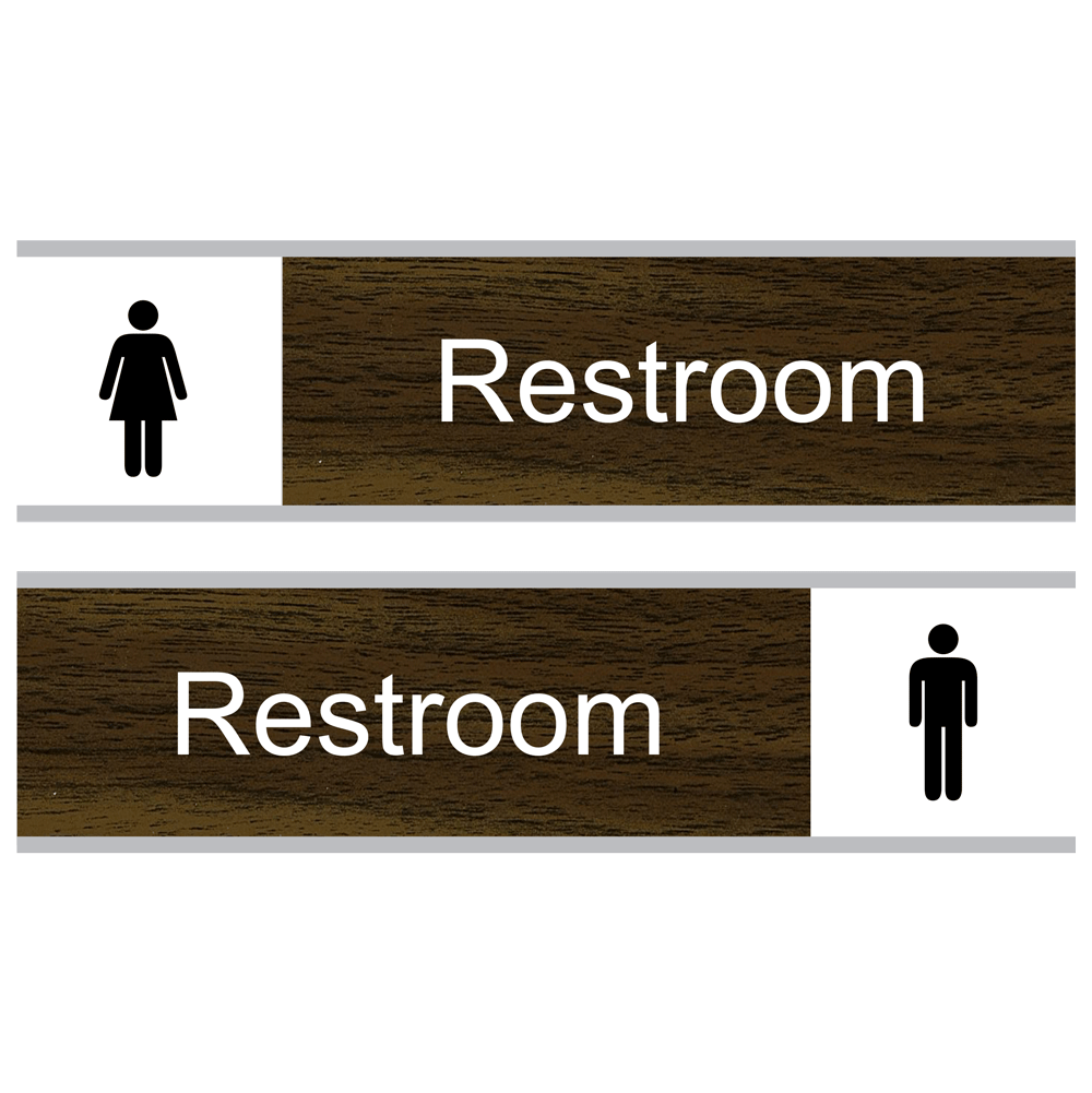 Restroom (Man/Woman) Sliding Engraved Sign EGRE-546-SLIDE-WHTonWLNT