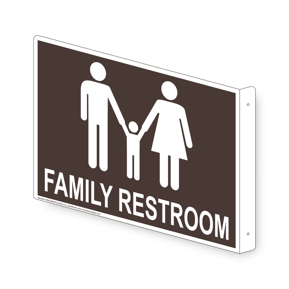 Family Restroom Sign RRE-6992Proj-WHTonDKBN Unisex / Family / Assisted