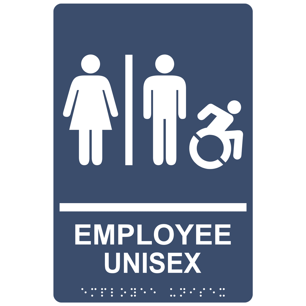 Portrait Employee Unisex (Braille Sign RRE-19619R_WHTonNavy