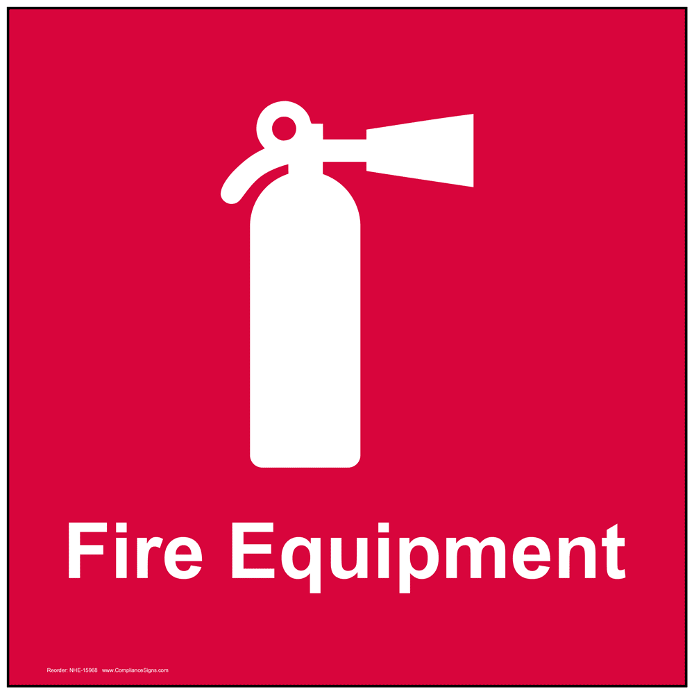 Fire / Rescue Equipment Sign - Fire Equipment - Red