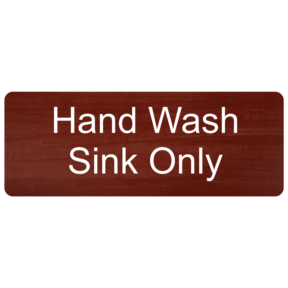 Hand Wash Sink Only Engraved Sign EGRE-367-WHTonCNMN Wash Hands - Sink